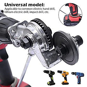 Metal Nibbler Drill Attachment, Electric Drill Plate Cutter, Power Drill Shears with Wrench Safe Metal Nibbler Drill Attachment, Double Head Sheet Metal Cutter for Iron, White Sheet,Copper (U-1)