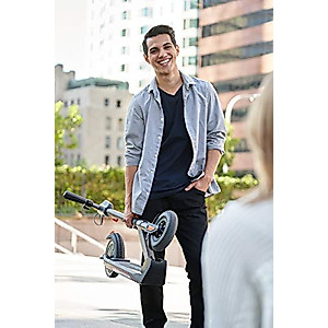 Razor E Prime III Electric Scooter - 18 mph, 15 Mile Range, 8" Pneumatic Front Tire, Foldable, Portable and Extremely Lightweight, Rear Wheel Drive, for Travel and Commuting