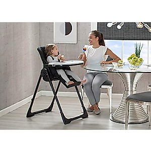 Jeep Classic Convertible 2-in-1 High Chair for Babies and Toddlers with Adjustable Height, Recline & Footrest - Dishwasher Safe Meal Tray, Midnight Black