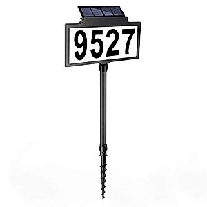 LeiDrail Solar Address Sign House Number for outside LED Illuminated Outdoor Address Plaque Waterproof Lighted Up for Home Yard Street