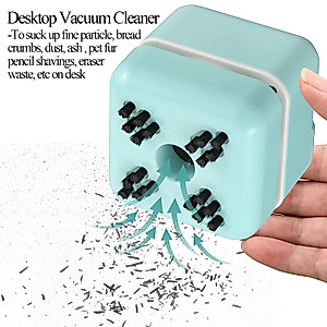 JEDIST White Elephant Gifts, Mini Desk Vacuum Cleaner, Rechargeable Desktop Vacuum Sweeper with USB Brush as Present to Suck up Fine Particle Bread Crumbs Dust Ash Pet Fur Eraser Waste(Blue)