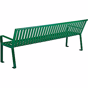 Global Industrial 6' Park Bench, Steel Slat, Green