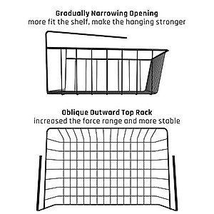 Under Shelf Basket, iSPECLE 4 Pack Under Cabinet Organizer Easy to Install and Use Versatile Metal Pantry Organizer Add Storage to Kitchen Cabinet Pantry Cupboards and Shelves, Black