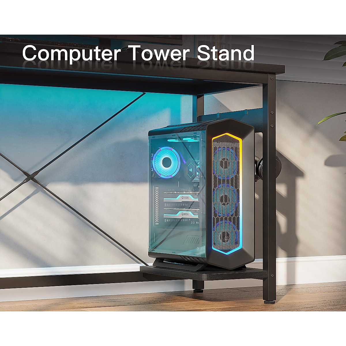 Coleshome 66" L Shaped Gaming Desk, Corner Computer Desk, Sturdy Home Office Computer Table, Writing Desk, Larger Gaming Desk Workstation, Black