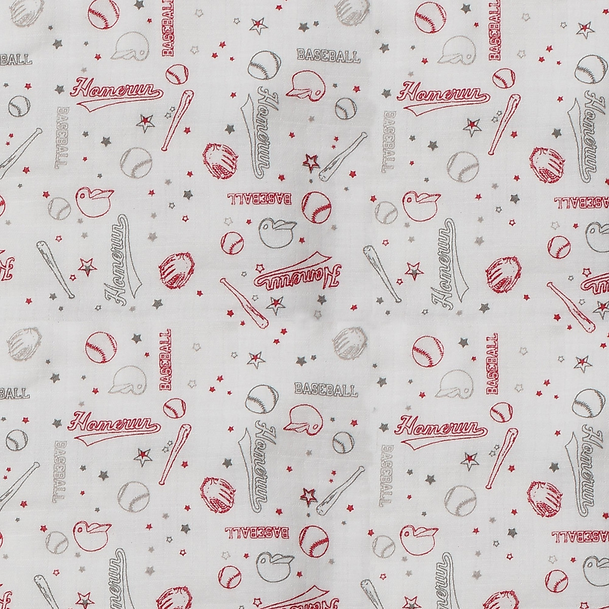 Bacati Muslin 2 Piece Security Blankets, Baseball/Red/Grey