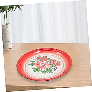 TOGEVAL Enamel Plate Nut Trays Wedding Table Decor Ceramic Tray Wedding Food Platter Snack Serving Platter Chinese New Year Nut Tray Home Storage Plate Chinese Style Dish Plate Enamel Dish