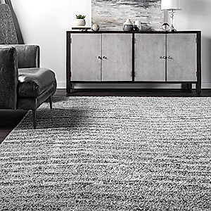 nuLOOM Sherill Abstract Transitional Area Rug, 6' 7" x 9', Grey