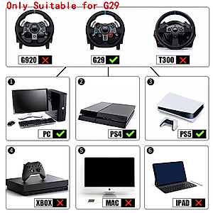 CNRAQR PS4 PS5 PC Racing Game USB Handbrake &Simulator Shifter 6+R H Gear Shifter Kit - Compatible with LOGITECH G29 Racing Game Wheels