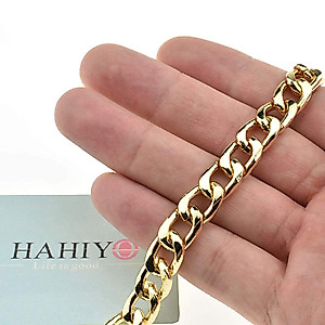 HAHIYO Purse Chain Strap Length 47.2" SPOT-ON Gold for Shoulder Cross Body Sling Purse Handbag Clutch Bag Replacement Strap Comfortable Flat 0.4" Wide Enough 2.4mm Extra Thick Metal Strap 1 Pack