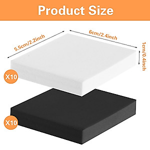 20Pcs Anti Shake Headboard Stoppers for Wall Wall Protector from Furniture Wall Protector from Furniture Bed Noise Stoppers Bed Frame Noise Bumper Square EVA Headboard Stabilizer Pad, Black and White