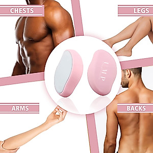 Crystal Hair Eraser for Women & Men, Reusable Crystal Hair Remover Painless Exfoliation Magic Hair Eraser, Crystal Hair Removal Tool for Arms, Chest, Legs and Back (Pink)