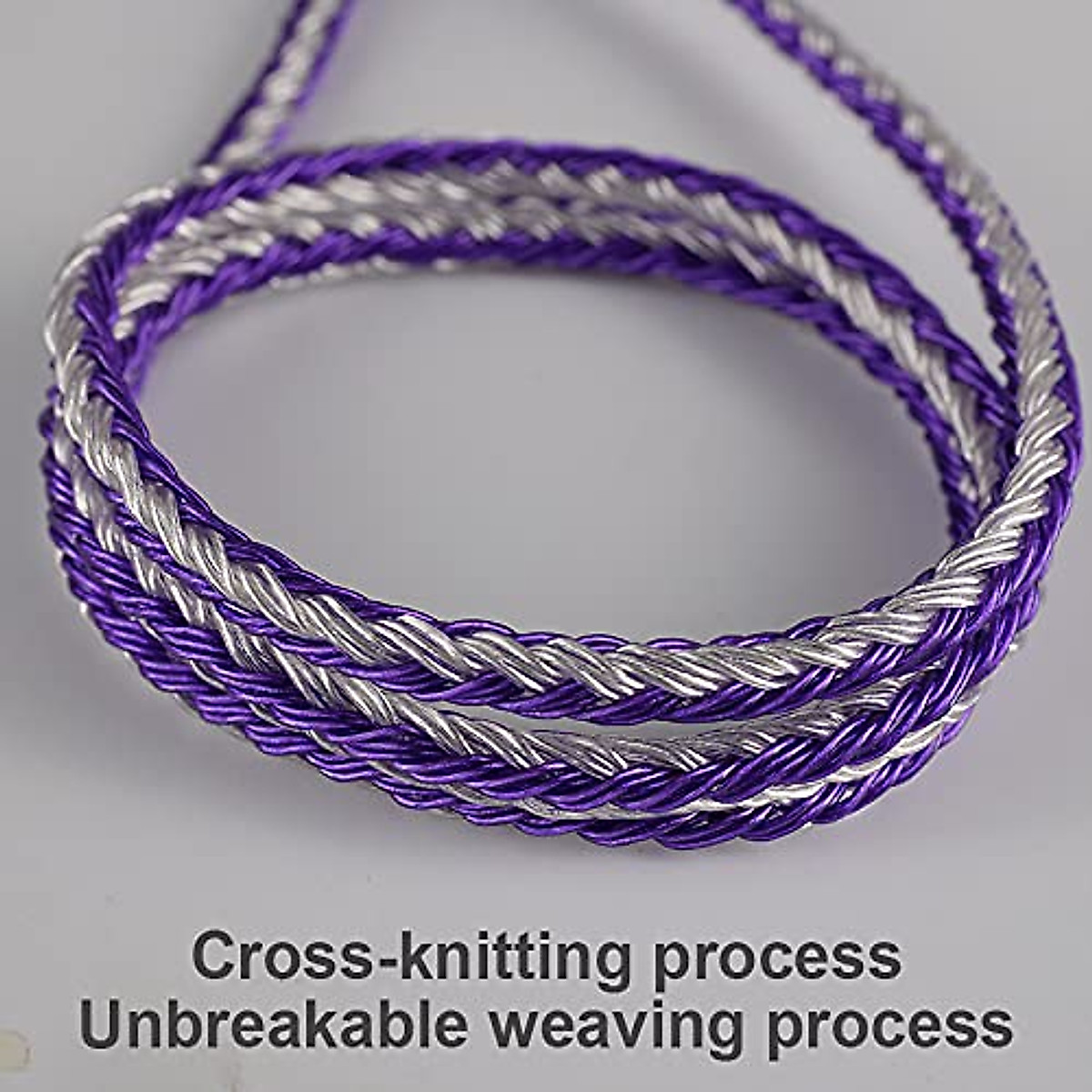 24 Strands of Silver-Plated Copper Earphone Cable Silver Purple Earphone Upgrade Replacement Cable MMCX/0.78mm 2Pin/QDC/TFZ. (MMCX, 2.5mm)