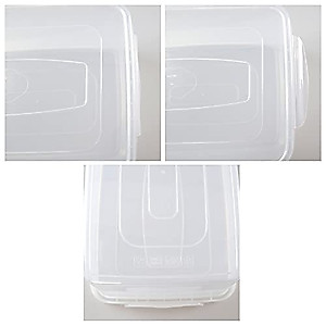 Bblina Clear Storage Bins, Plastic Latch Boxes set of 2, 16 Quarts