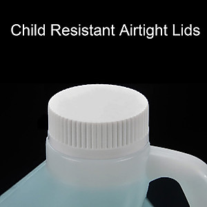 WUWEOT 2 Pack 1 Gallon HDPE Plastic Jugs, Empty Bottle Jug with Child Resistant Airtight Lids for Home and Commercial Use, Water Storage Containers for Water, Soaps, Detergents, Liquids