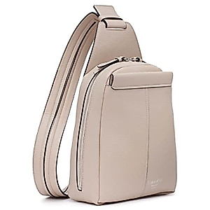 Calvin Klein Women's Myra Convertible Sling Backpack, Mushroom, One Size