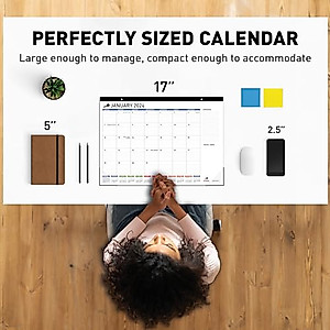 18 Month Desk Calendar 2024-2025 - Large Desktop Calender 17" x 12" - Monthly Planner for Home and Office - School and Teacher Planning Tool