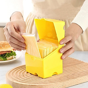 IbErsacs Sliced Cheese Storage Container Plastic Butter Block Cheese Slice Storage Box with Flip Lid Cheese Slice Holder Sliced Cheese Saver Keeper for Refrigerator Food