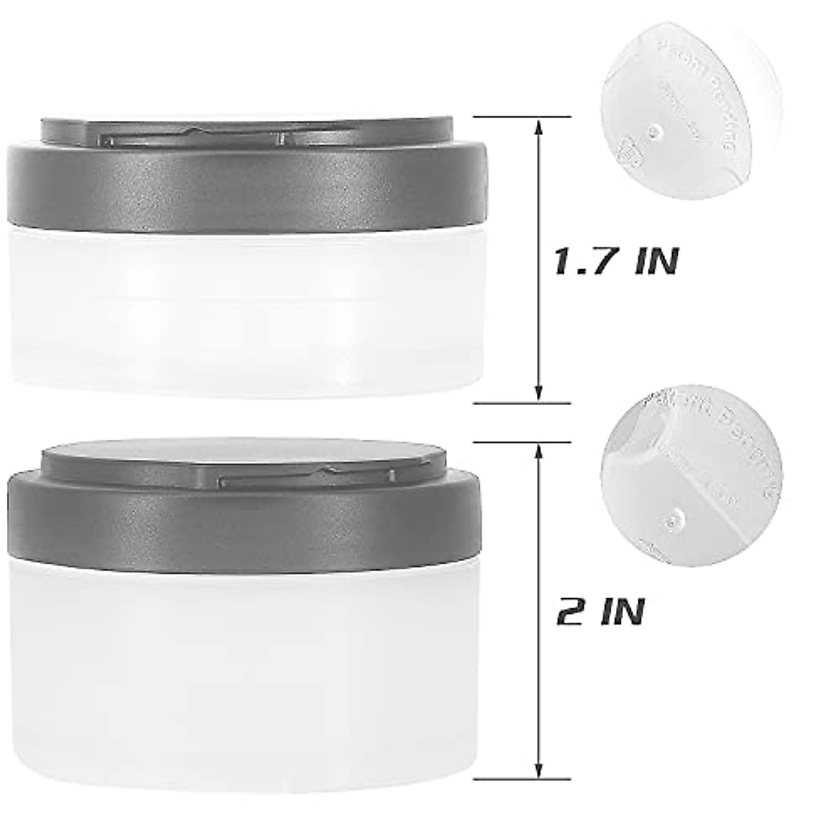 Hydro2Go 2pc Protein Jars with Pill Tray, Replacement Storage Container for 16oz Shaker Bottle with Twist & Lock on System. Perfect for Powders, Supplements in Sports Activities (gray)