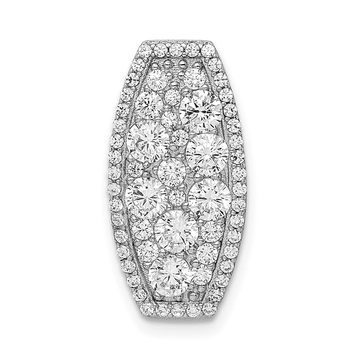 IceCarats 925 Sterling Silver Cubic Zirconia CZ Slide Necklace Charm Pendant Only