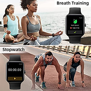 RIVERSONG Smart Watch, Smart Watches Compatible with iPhone Android for Men Women, 5ATM Waterproof Smartwatch Fitness Tracker with Heart Rate Blood Oxygen Sleep Monitor, Motive 3S