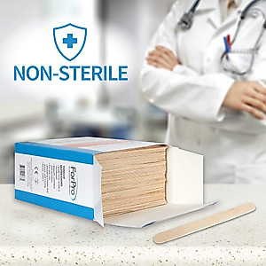 ForPro Professional Collection Senior Tongue Depressors, Large Wax Applicators, Wood Craft Sticks, 6" Senior Sized, Non-Sterile, 500-Count