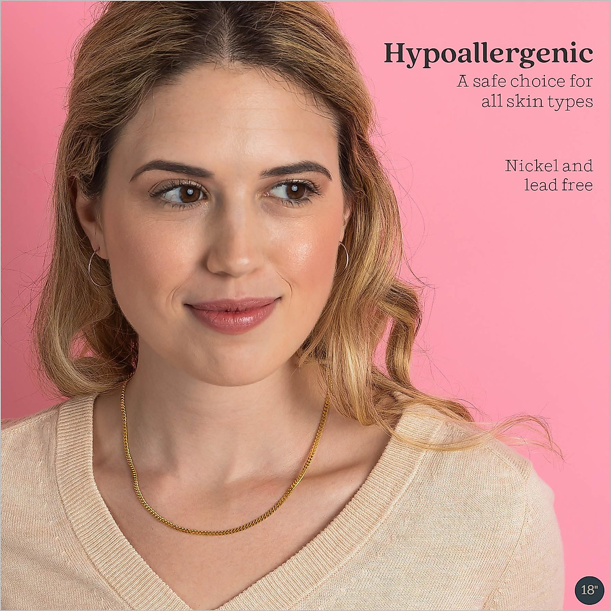 KEZEF Miami 18k 3mm Cuban Link Chain for Men Women 925 Sterling Silver Necklace Chain Tarnish Free Gold Necklace Gold Plated Chain Rose Gold Chains Sterling Silver Chain