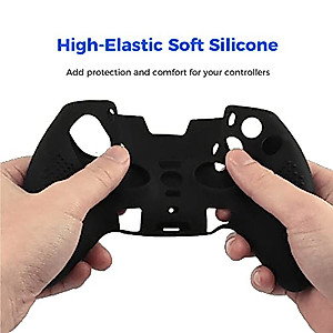 KOEBSHPE PS5 Edge Controller Anti-Slip Protective Cover, Ergonomic Soft Rubber Protective Case Cover for Playstation 5 PS5 Edge Controller with Thumb Grips and Triggers Extenders(Two Packs)