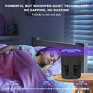 Bug Zapper Indoor, Mosquito Zapper & Killer with Dual Circles of Blue Light & 2 Glue Boards for Mosquitoes Fruit Flies Gnats, Powerful 3 Speed Adjustable Fruit Fly Traps for Indoors Kitchen Home