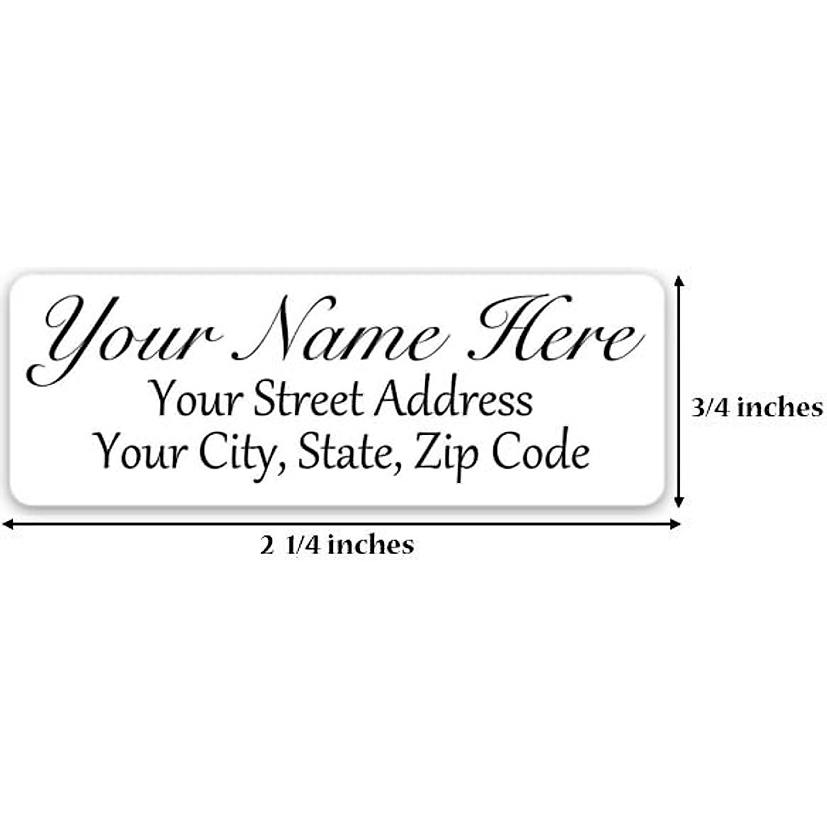 Return Address Labels Script - Custom Mailing Return Address Labels/Stickers for Envelopes, Easy Peel and Stick, Permanent Rectangle Labels (White) Made in The USA (Set of 60)
