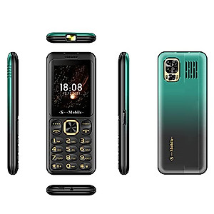 Heayzoki W23 Ultra Thin Mobile Phone for Seniors Kids,2G Unlocked Cell Phone,Supports 3 Card 3 Standby,Large Button Large Keyboard Design,Support MP4, MP3,Bluetooth, Camera,etc((Green US Plug))