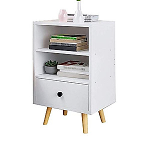 SJYDQ End Tables, Night Stand with Drawer Cabinet for Bedroom Bedside Table Furniture Side Table