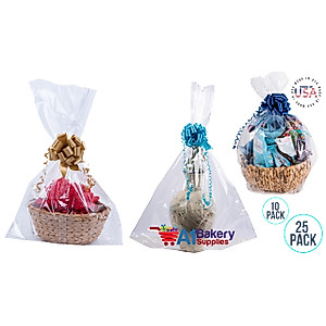 Cellophane Bags For Baskets Cellophane Gift Bags For Wine Bottles, Small Baskets, Mugs And Gifts Clear Cellophane Bags Basket Bags Cello Gift Bags Gusset Style Bag 12 in. X 4 in X 20 in. 10 Pack