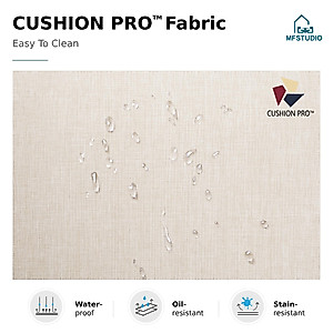 MFSTUDIO 6 Pieces Patio Umbrella Dining Sets with 4 Swivel Chairs, 1 Square Table and 1 x 9 Ft Beige Umbrella (Base Not Included), All Weather Heavy Duty Black Frame, Outdoor Furniture for 4