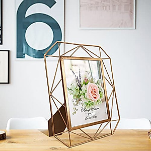 QUTREY Picture Frame 5x7 Set of 2, Metal Photo Frames 5 by 7 for Tabletop Display or Wall Mounting Decor