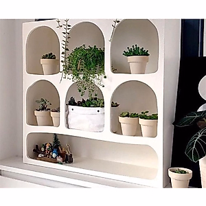 AXFCBDF Wall Mounted Square Floating Shelves, Versatile Desk Shelf Organizer, Open Foyer Decor Wall Shelving, for Living Room, Bedroom, Office(White), 58*18*56cm