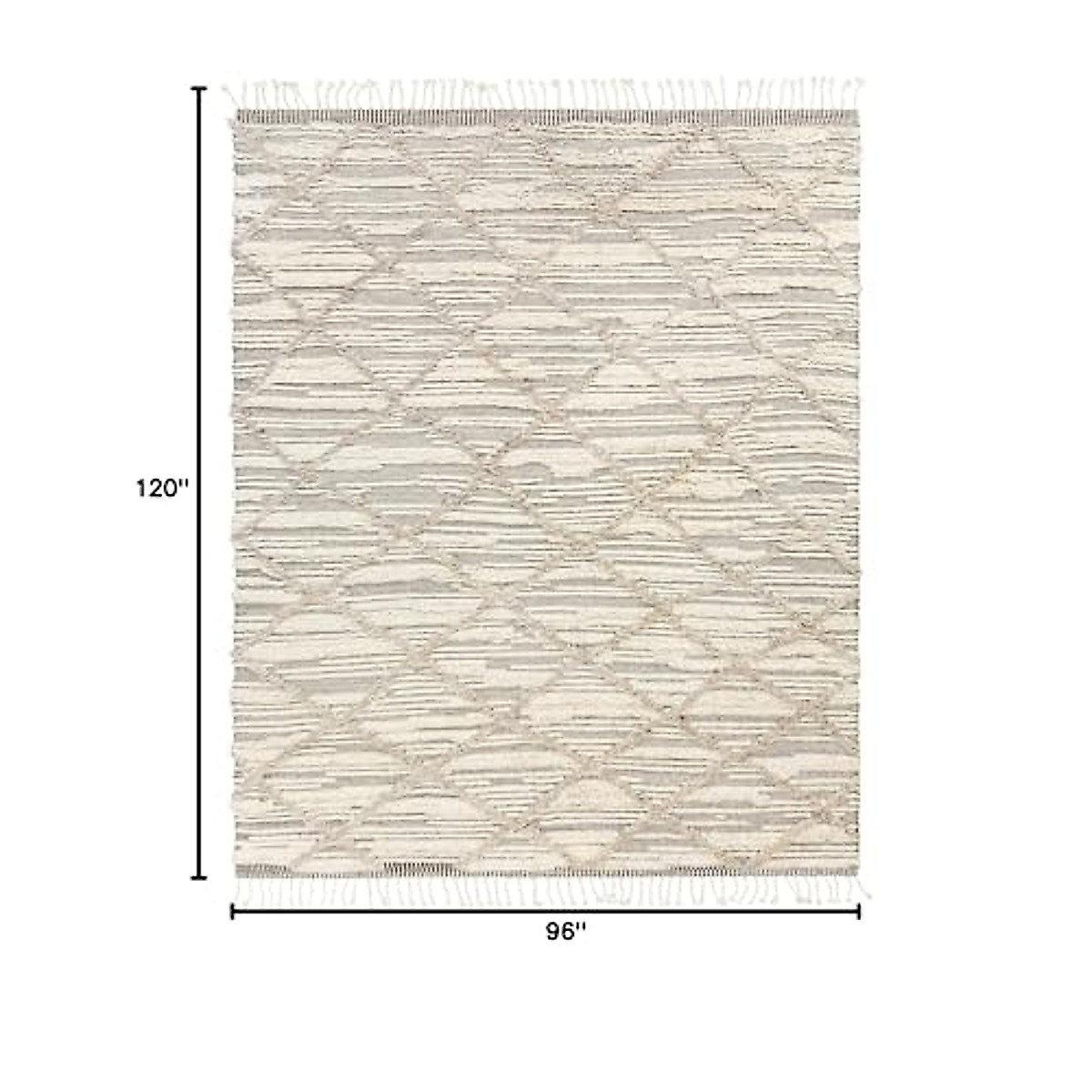 Mark&Day Wool Rugs, 8x10 Weert Global Medium Gray Area Rug, Grey Green Brown Carpet for Living Room, Bedroom or Kitchen (8' x 10')