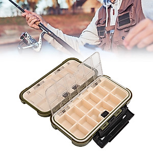 TEUOPIOE Fishing Box, Waterproof Lightweight Portable 24 Slots Fishing Storage Box for Sea/Fresh Fishing for Fishing Pocket for Fishing Tackle for Fishing Backpack(Small)