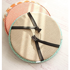 Happiness Decoration Round Seat Cushion with Ties 12-Inch Breathable Stool Cushion Cover Tatami Cushion Pillow Kitchen, Home, Office Chair Pads with Ties (Deep Grey, 12)