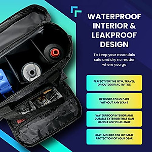 Insulated Cooler Bag - Soft Cooler Bag with Removable Dividers and Leakproof Stitching Fits up to 4 Large Tumbler Bottles - Rugged Cooler Tote Bag for Healthy Nutrition On-The-Go - Shaker Case