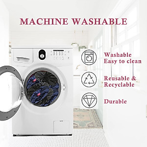 Anmerl 10 Pairs Shoe & Boot Covers, Durable Cotton Breathable Reusable Shoe Covers, Non-Slip Washable Dust Foot & Shoe Covers for Indoors Contractors Workers Shoeless Home (ExtraLarge - Navy Blue)