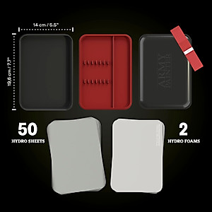 The Army Painter Hydropack Bundle Stay Wet Palette for Acrylic Painting - Acrylic Paint Palette, 50 Pcs Wet Palette Paper, and 2 Wet Pallet Sponges