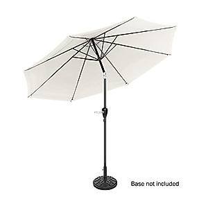 Pure Garden Patio Umbrella with Auto Tilt – 10-Foot Easy Crank Outdoor Table Umbrella Shade for Deck, Balcony, Porch, Backyard or Pool (Tan)