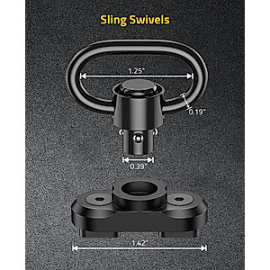 CVLIFE Qd Sling Mount 1.25" Sling Swivel 2-Pack for Two Point Sling (2 Pack 360° Rotation Sling Mount)