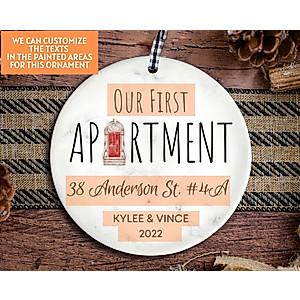 2023 Personalized Our First Apartment Ornament, Custom Home Address Christmas Ornament, Couples New Apartment Ornament, Realtor Client (Design E)