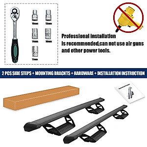 OTHOWE Running Boards Compatible with 2005-2023 ToyotaTacoma Double Cab/Crew Cab with 4 Full-Size Doors (Driver and Passenger Side), Tacoma Step Bars Drop Step Style, 3 Inches.