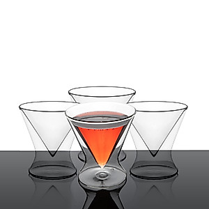 LEMONSODA Stemless Martini Cocktail Glasses for Margarita, Manhattan, Cosmopolitan, Home Bar, Evening Parties, Birthdays, Housewarming Gift, Crystal Clear 8 OZ - Set of 4