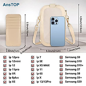 AnsTOP Small Crossbody Cell Phone Purse for Women - Lightweight PU Leather Crossbody Bag for Women Mini Phone Pouch Purse Best Gift