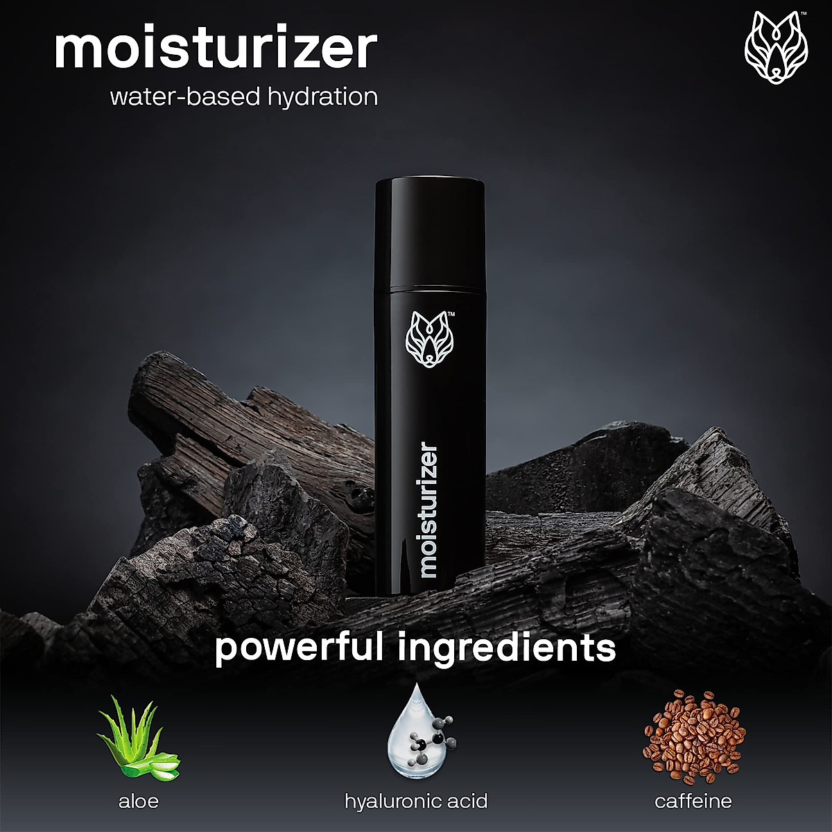 Black Wolf - Men’s Face Moisturizing Gel- 1.7 Fl Oz- Hyaluronic Acid and Aloe Vera Hydrate Your Skin and Leave It Feeling Smoother- Great for Oily Skin- Sulfate, & Cruelty Free, for Dry Skin