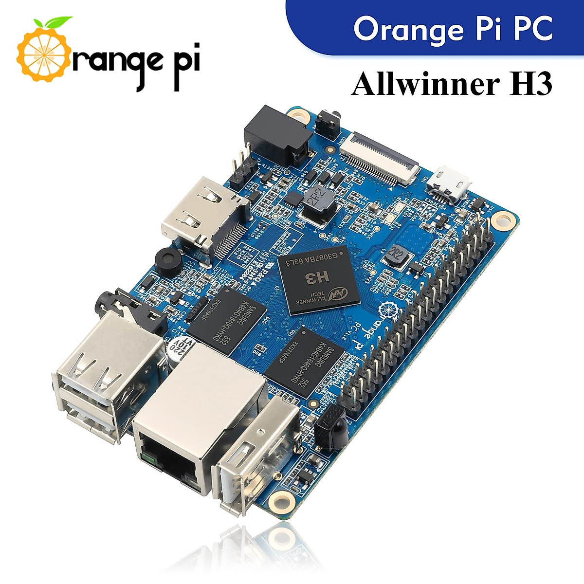 Orange Pi PC AllWinner H3 1GB Quad Core Single Board Computer Microcontroller Mini PC Run Android Ubuntu Debian (OPI PC)