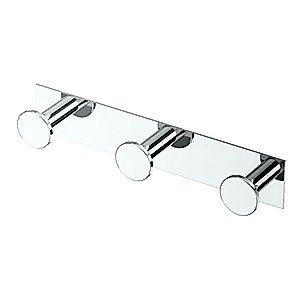 Gatco 1288 Modern Decor Wall Hook, 3-Hook, 11" W. Coat Hat Towel Robe Hook. for Entryway, Living, Kitchen, Bathroom, Bedroom. Sturdy Chrome on Premium Brass.
